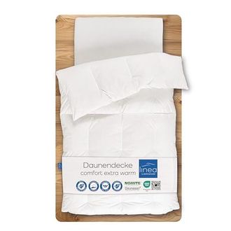 Linea by b&ouml;hmerwald - comfort- 4-Kammer-Kassettenbett superwarm, 155x220, 90% neue flauschige Daunen / 10% Federn Klasse 1, Allergiker geeignet, waschbar bi