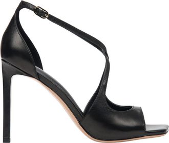 Estro & Luminara Femme, Chaussures, Noir, Taille: 40 EU Sandales &agrave; Talons Aiguilles avec Fermeture D&eacute;corative