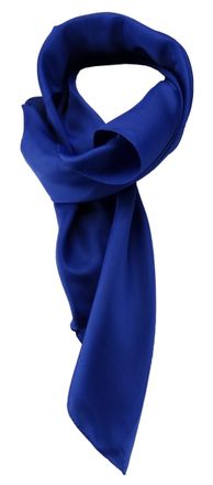 TigerTie Damen Chiffon Halstuch blau royalblau Uni mit Bord&uuml;re Gr. 80 cm x 80 cm - Schal