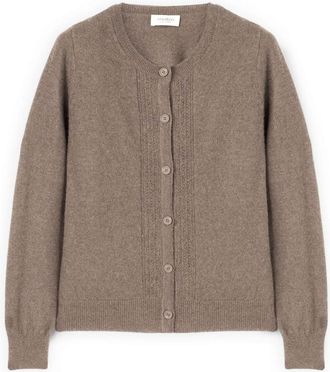 Motivi Femme, Pulls, Beige, Taille: 38 FR Cardigan Tricot 100% Cachemire