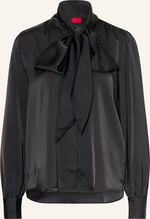 HUGO BOSS Hugo Schluppenbluse Elegant Aus Satin schwarz