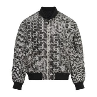 Balmain Homme, Vestes, Noir, Taille: XL Veste Bombe Monogramme PB
