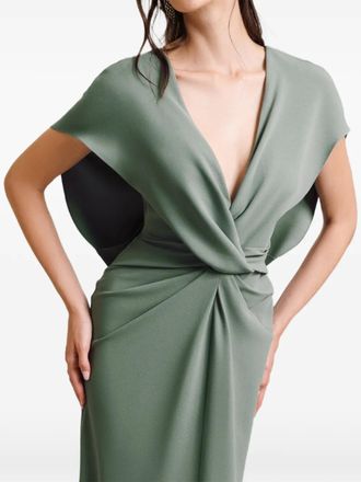 Gemy Maalouf robe longue &agrave; design drap&eacute; - Vert