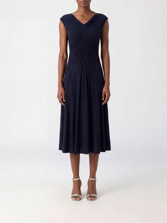 Alaia &Auml;rmelloses A-Linien-Midikleid aus plissierter Schurwolle mit V-Ausschnitt
