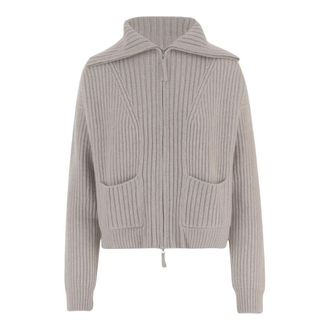 arch4 Kaschmir-Pullover mit durchgehendem Rei&szlig;verschluss und Fronttaschen - - Knitwear - Damen - Beige - S