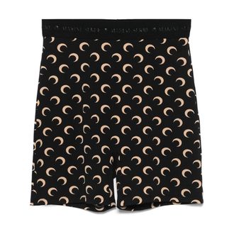 Marine Serre Femme, Sport, Noir, Taille: 38 FR Moon Jersey Mini Shorts