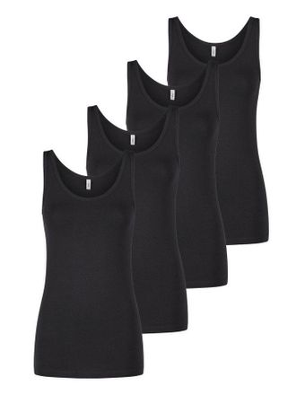Only T-Shirt Damen Tank Top ONLLIVE LUV 4er Pack Slim Fit (Vorteilspack, 4-tlg) kurzarm Sommershirt mit Rundhalsausschnitt