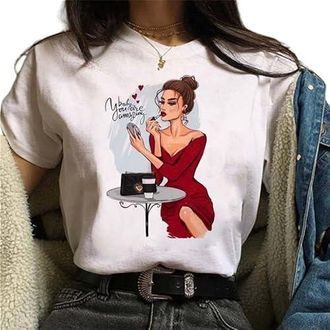 Keephen Chic Mode Filles Impression 3D T-Shirts pour Femmes Casual &Eacute;t&eacute; Manches Courtes Col Ras du Cou Pullover Blouse Tops