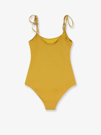 Chlo&eacute; Womens One-Piece Swimsuit Knotted Yellow Polyamide Swimwear Sea Clothing