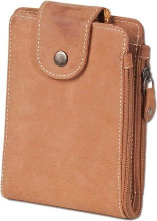 Woodland Multibag 3 in 1: Geldb&ouml;rse - Brustbeutel - G&uuml;rteltasche, Alles in einem! Aus weichem, naturbelassenem B&uuml;ffelleder in Cognac