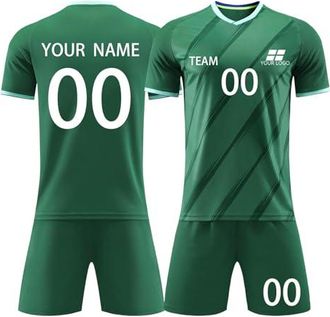 Generic Maillots de football, kits de football pour enfants, adultes, jeunes, num&eacute;ro de nom personnalis&eacute;, logo de l&eacute;quipe, chemises et shorts personnalis&eacute;s, 4
