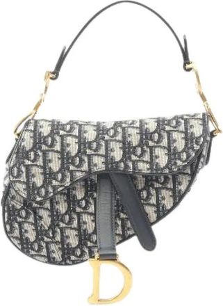 Dior Sac &agrave; main Pre-owned Saddle Mini Oblique Jacquard - Femme - Pre-owned - Bleu - Taille: ONE Size