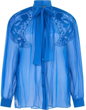 Alberta Ferretti Femme, Blouses et Chemises, Bleu, Taille: 44 FR Hauts