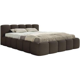 Selsey Selsey - Cloudy Low - Polsterbett 180x200 mit Holzlattenrost, braun Boucl&eacute;