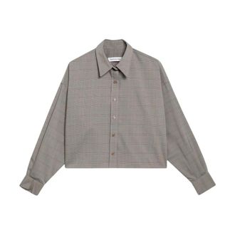Frankie Shop Gekariertes Cropped Hemd mit Knopfleiste - - Blouses & Shirts - Damen - Beige - M