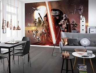 Komar Fototapete STAR WARS EP7 COLLAGE - 368 x 254 cm - Tapete, Wand, Dekoration, Wandbelag, Wandbild, Wanddeko, Universum, Galaxy, Laserschwert - 8-492