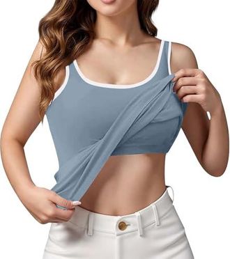 Generic D&eacute;bardeur Femme Coton Tank Top &Eacute;l&eacute;gant Haut sans Manches Style Lin pour Femmes offrant Une Coupe ajust&eacute;e id&eacute;ale pour des Occasions d&eacute;contract&eacute;es et Fo