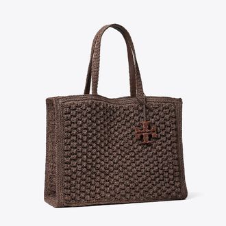 Tory Burch Gro&szlig;e, handgeh&auml;kelte Ella Popcorn Tote Bag