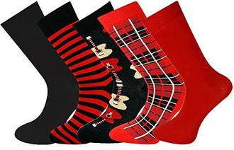 MySocks Chaussettes pour Hommes, Lot de 5 Paires, Motif Casual et Habillé Mi-Mollet, sans Couture aux Orteils, en Coton Coloré, Style Crew