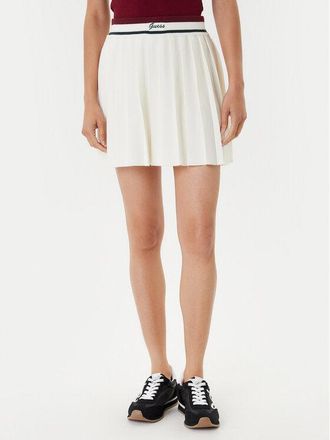 Guess Faltenrock V5BD02 Z1152 &Eacute;cru Regular Fit