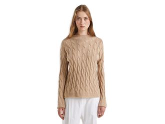 Benetton Damen Trikot Rollkragen M/L 1335d2467 Pullover, Beige 994, L, L