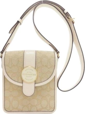 Coach Sac bandouli&egrave;re Pre-owned Signature - Femme - Pre-owned - Beige - Taille: ONE Size