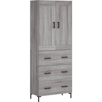 vidaXL Vidaxl - Buffet haut Sonoma gris 69,5x34x180 cm Bois dingénierie