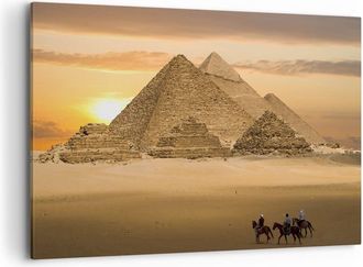 Arttor Bilder auf Leinwand 100x70cm Leinwandbild Pyramide ägypten wüste Groß Wanddeko Bild Schlafzimmer Küche Deko Wandbilder Dekoration Wohnzimmer Wall Deco