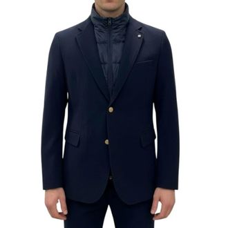 Manuel Ritz Blaue Blazer mit Goldkn&ouml;pfen - - Jackets - Herren - Blau - XL