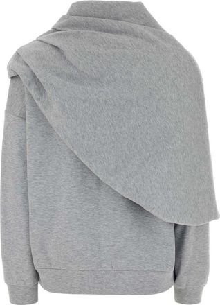 Magda Butrym Asymmetric Layered Cotton-Nylon Sweater - Gray