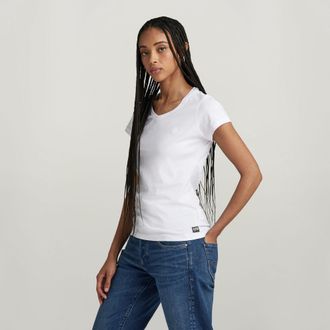 G-Star Eyben Slim V-Neck Top 2.0 - Wei&szlig; - Damen