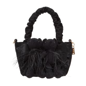 La Milanesa Schwarze Handtasche aus Stoff und Samt - - Bags - Damen - Schwarzk - ONE SIZE