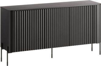 Dmora Buffet Susegana, buffet de salon à trois portes battantes, surélevé, 150 x 40 x 80 cm, noir