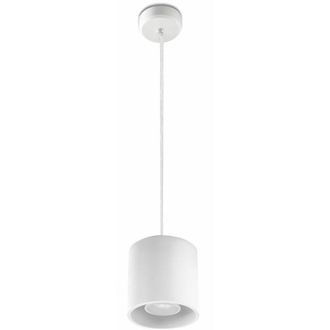 ETC Shop Lampe &agrave; suspension cylindre lampes de table &agrave; manger lampe &agrave; suspension moderne salon, aluminium blanc, 1x GU10, DxH 10x80 cm, salle &agrave; manger