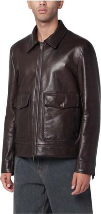 Salvatore Santoro Homme, Vestes, Brun, Taille: XL Veste Courte en Cuir