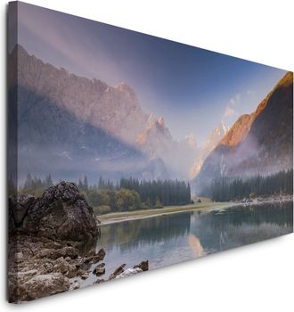 Paul Sinus Art GmbH Sonnenaufgang 120x 50cm Panorama Leinwand Bild XXL Format Wandbilder Wohnzimmer Wohnung Deko Kunstdrucke