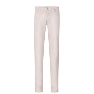 Jacob Cohen Schmale Baumwollhose Perlgrau - - Trousers - Herren - Grau - W36
