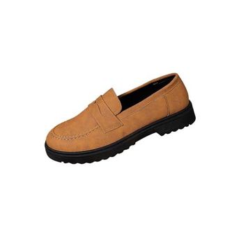 Generic Chaussures de marche à enfiler pour femme - Large largeur - Bout rond - Couleur unie - Classique - Plat - Talon bas - Confortables - Décontractées - C