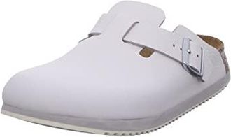 Birkenstock Cuir Boston, Sabots Adultes Unisexes - Blanc - GR 38