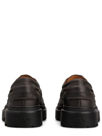 Tod's Calf Leather Boat Loafers - Brown