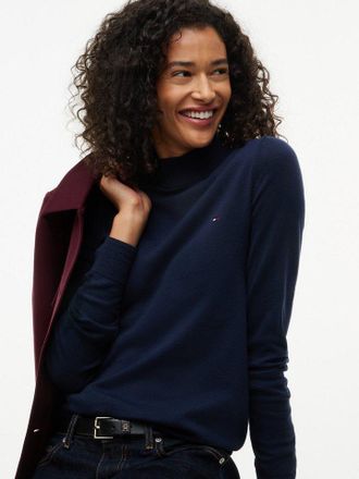 Tommy Hilfiger Strickpullover COTTON JERSEY SLIM MK-NK SWT Baumwollmischung, slim fit