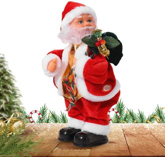 Generic Musikalische Weihnachtsmannpuppe - Elektrisch Tanzende Stofffigur, Animierte H&uuml;ftsch&uuml;ttelnde Weihnachtsdekoration | Festlicher Weihnachtsmann Mit Musi