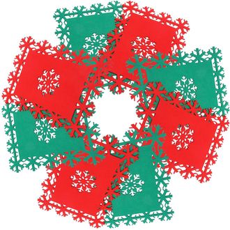 DOITOOL 24st&uuml;cke Tischsets mit Schneeflockenmuster f&uuml;r Weihnachtsfeiern rutschfeste Platzsets zum Schutz des Tisches Dekorative Getr&auml;nkeuntersetzer f&uuml;r Zuhaus