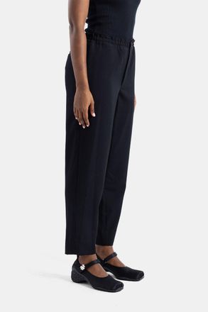 Comme Des Gar&ccedil;ons Womens Straight Black Trousers With Gathered Waist