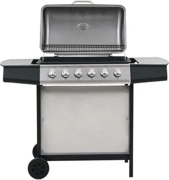 vidaXL Vidaxl - Barbecue &agrave; gaz 6 br&ucirc;leurs 12 kW - Grille 63,5 x 37,5 cm - Allumage &eacute;lectronique - Thermom&egrave;tre int&eacute;gr&eacute; - Roulettes robustes