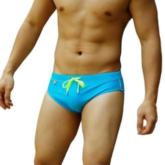 Generic HUIWDP Maillot de bain pour homme Push-up Rainbow Briefs Maillots de bain pour homme Sexy Bikini Short de bain pour homme Planche de surf Plage Surf N