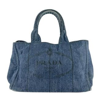 Prada unisex, Pre-owned, Bleu, Taille: ONE Size Sac cabas en denim Pre-owned