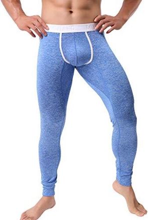 Generic Pantalon de pyjama chaud pour homme, pantalon de survêtement moulant pour homme, couleur unie, pantalon de survêtement extensible, coupe ajustée, pant