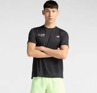 New Balance Herren London Edition RC Essential T-Shirt in Schwarz, Polyester, Gr&ouml;&szlig;e XL