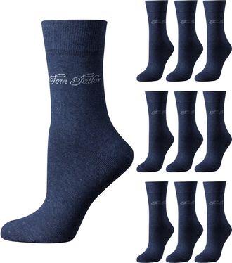 Tom Tailor 9er Pack Basic Women Socks 9703 546 indigo melange Doppelpack Str&uuml;mpfe Socken, Size:39-42